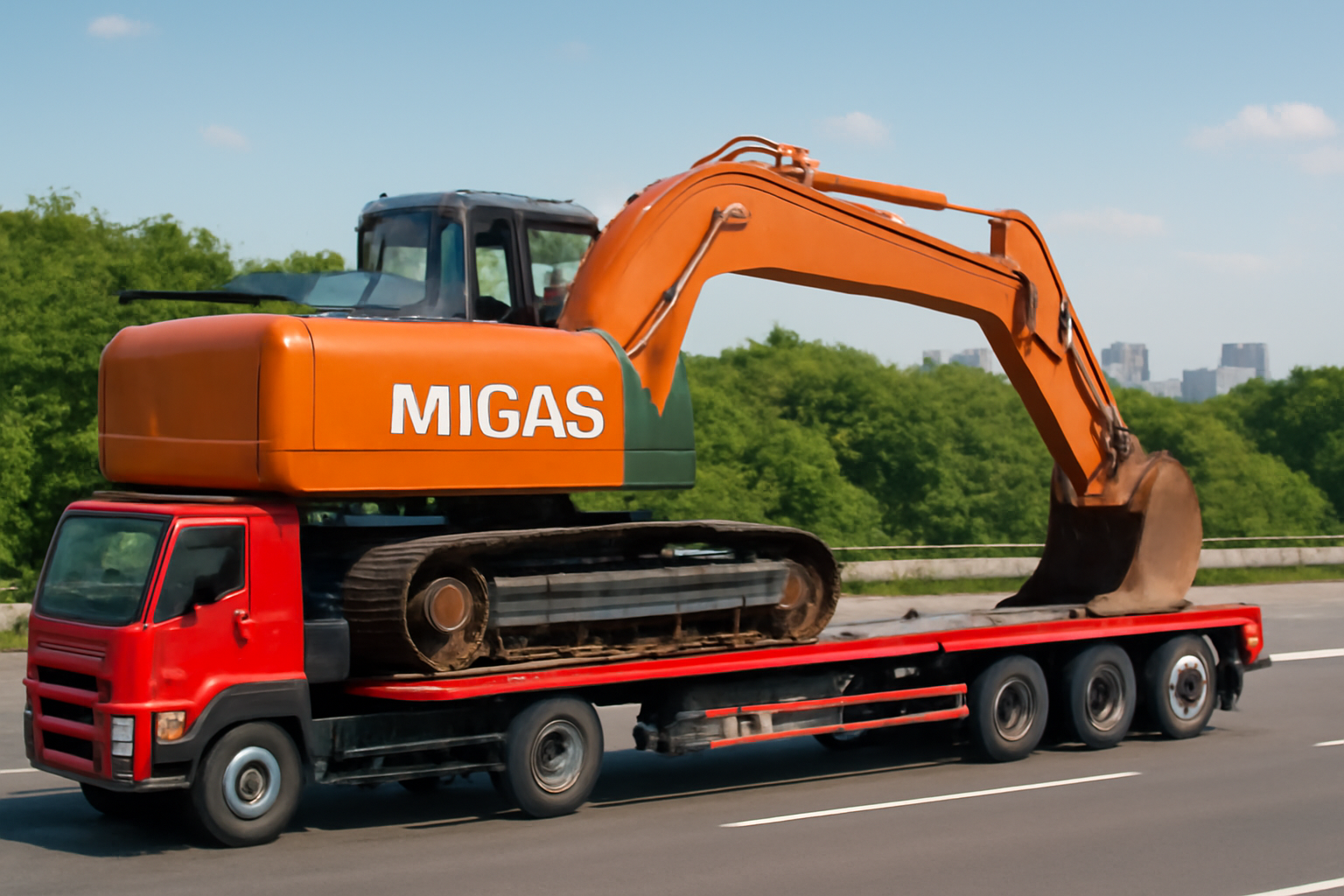 Trailer Migas untuk Pengiriman Alat Berat - PT Gemilang Sukses Mandiri